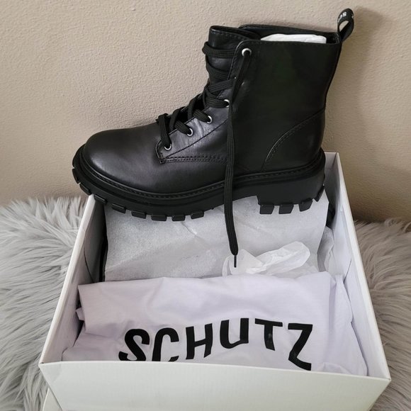 SCHUTZ | Shoes | Schutz Womens Orly Platform Block Heel Combat Boots In ...